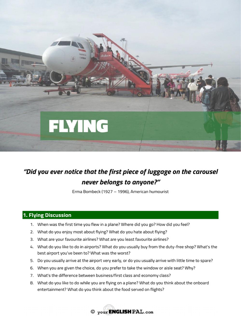Your-English-Pal-ESL-Lesson-Plan-Flying-Student-v1 | PDF