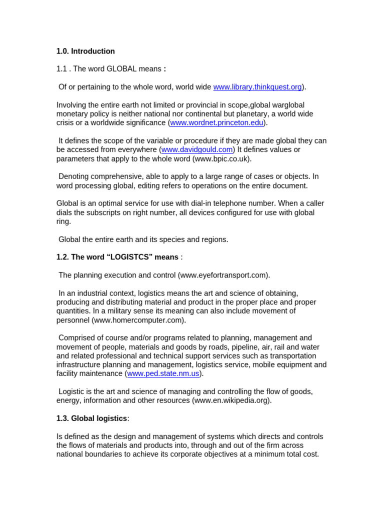 Module 5 Global Logistics | PDF
