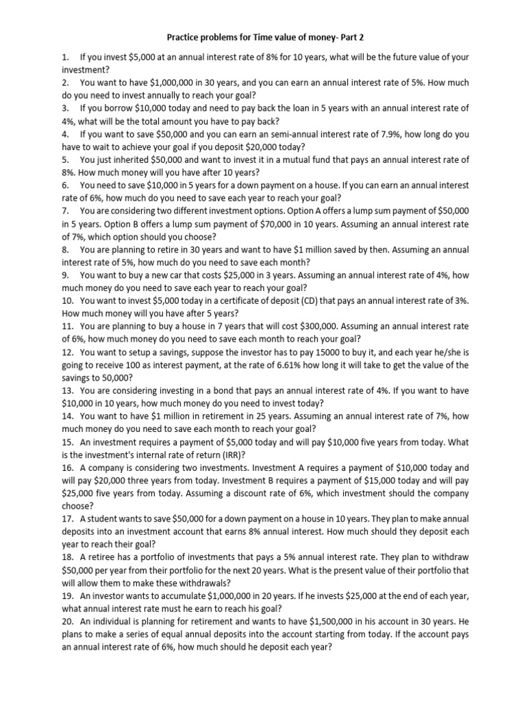 TVM Practice 2 | PDF