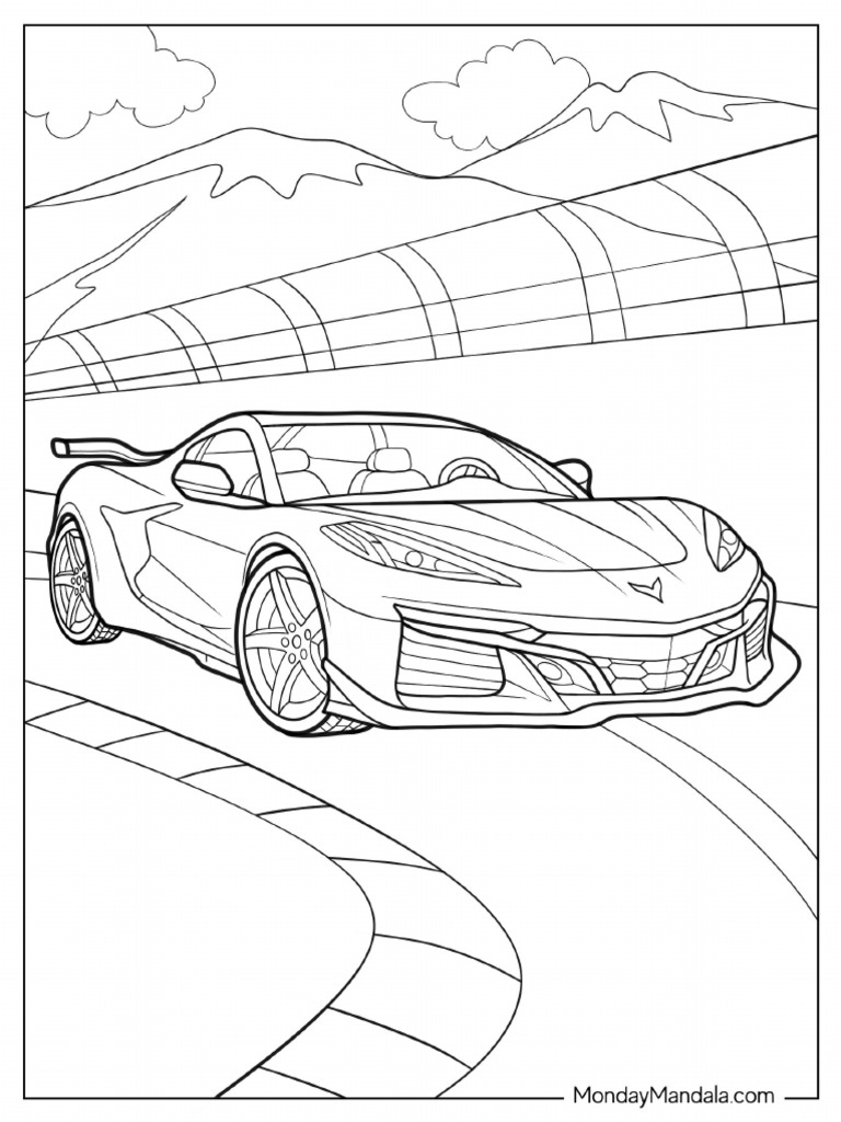 Detailed Corvette Stingray To Color | PDF