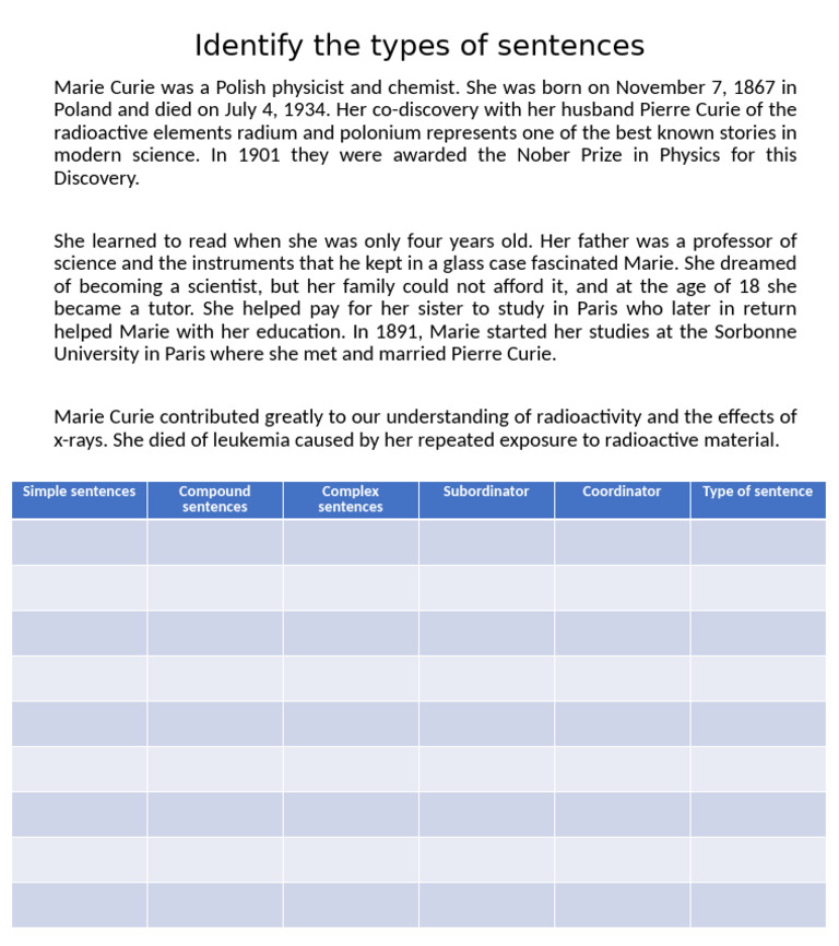Identify The Types of Sentences | PDF