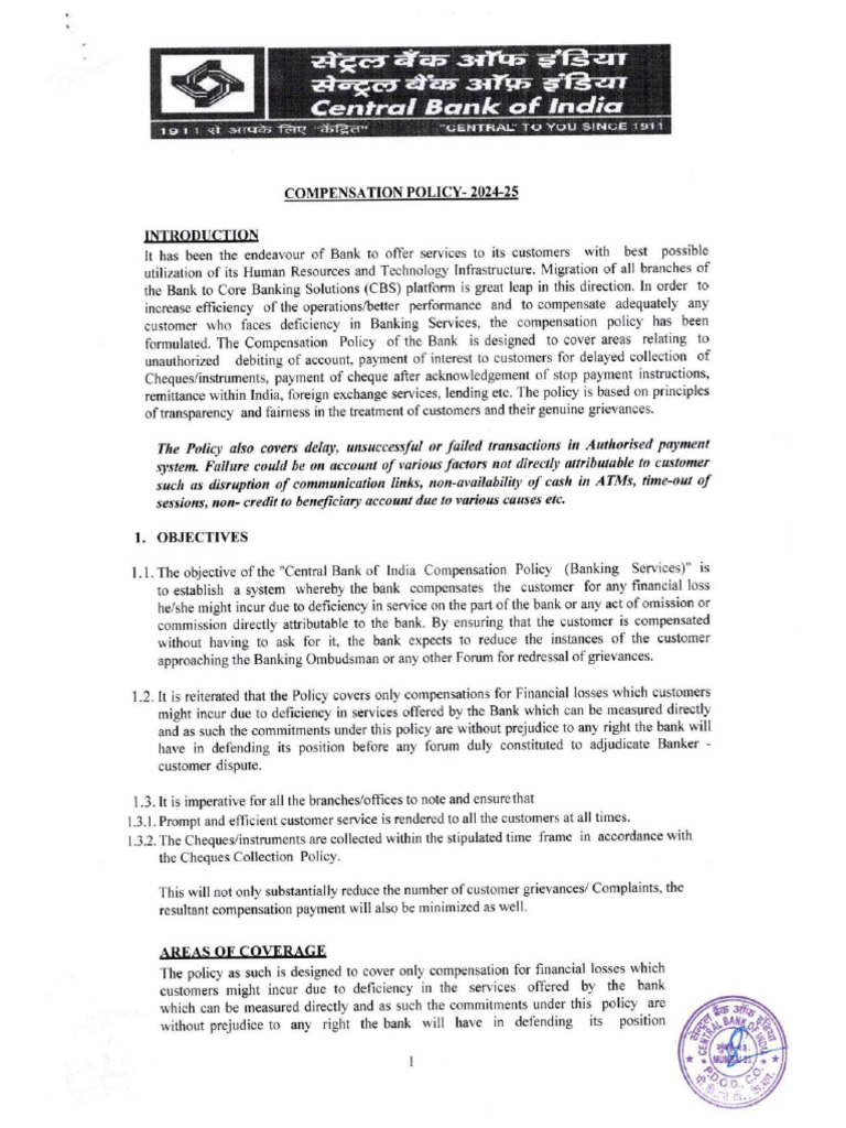 Compansation Policy 2024 25 | PDF