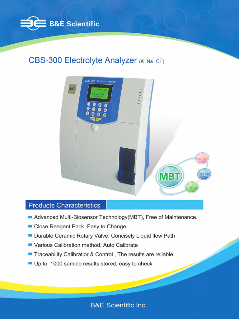 Electrolyte Analyzer Cbs 300 | PDF