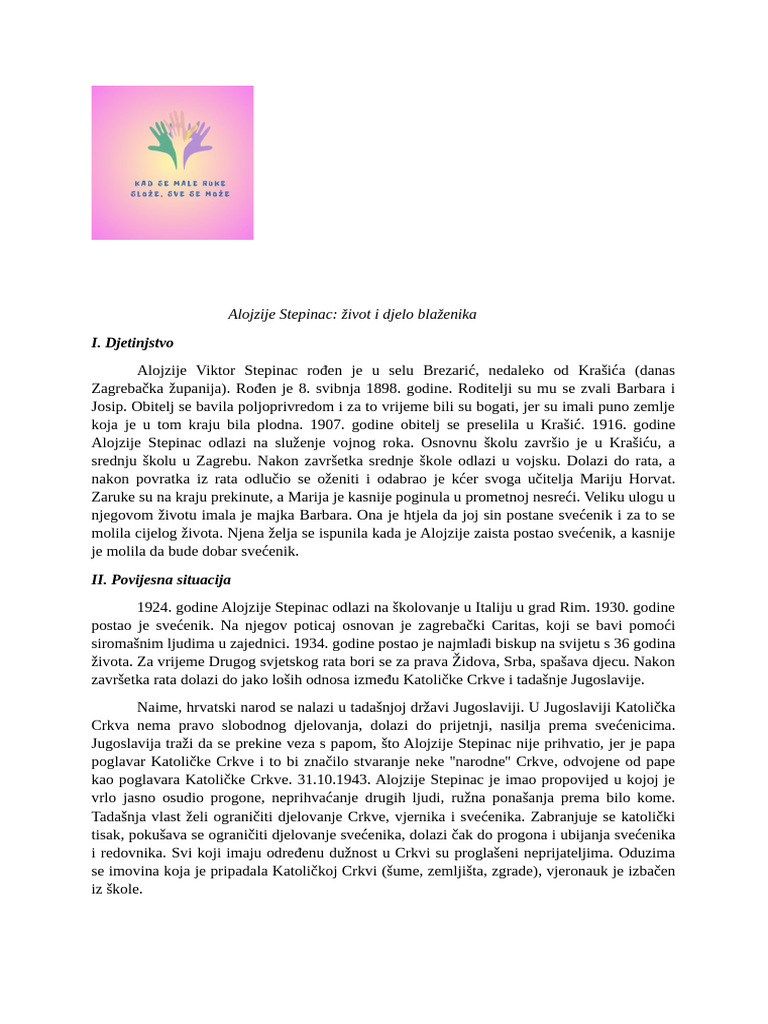 Tekst Stepinac | PDF