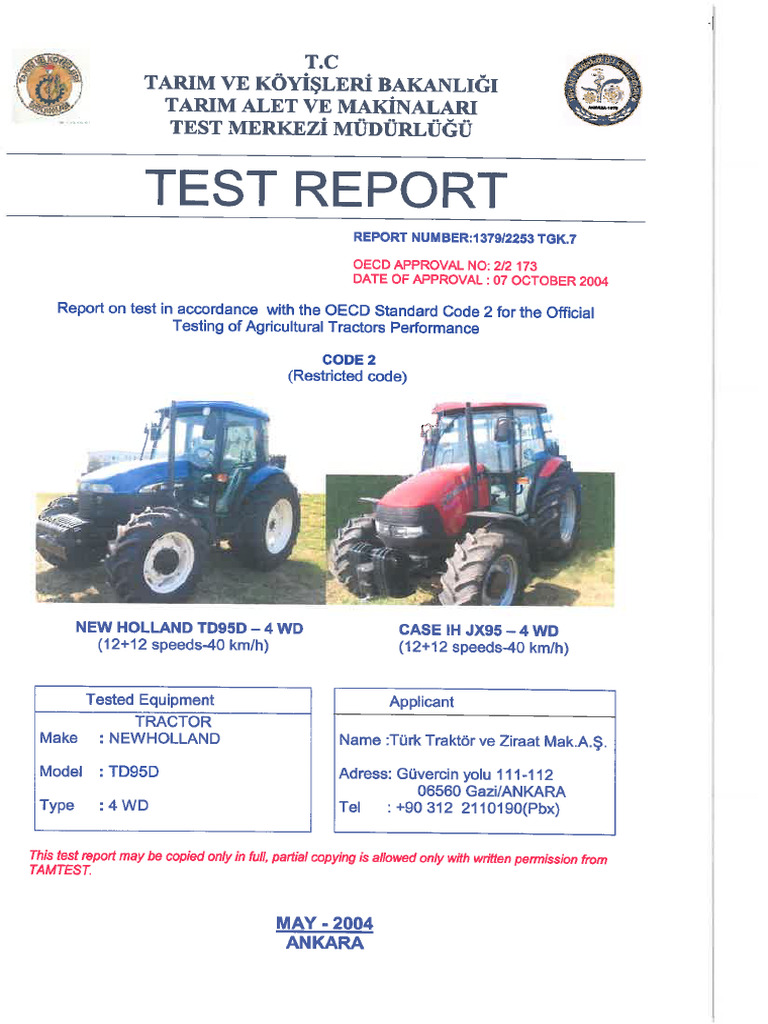 NHolland TD 95 D Nr2173 2004 Englisch | PDF