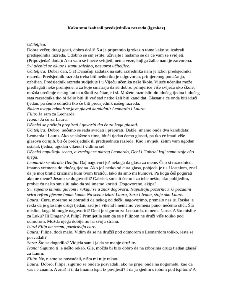 Igrokaz Dan Škole | PDF