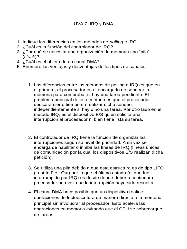 IRQ y DMA | PDF