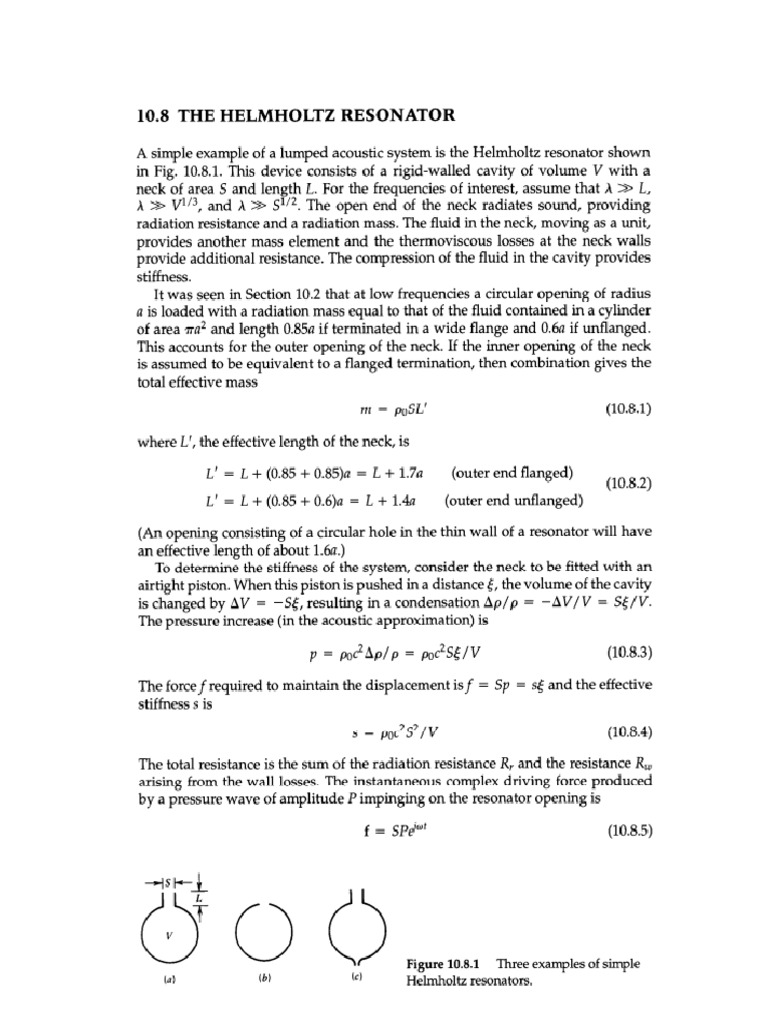 The Helmholtz Resonator - Kinsler | PDF