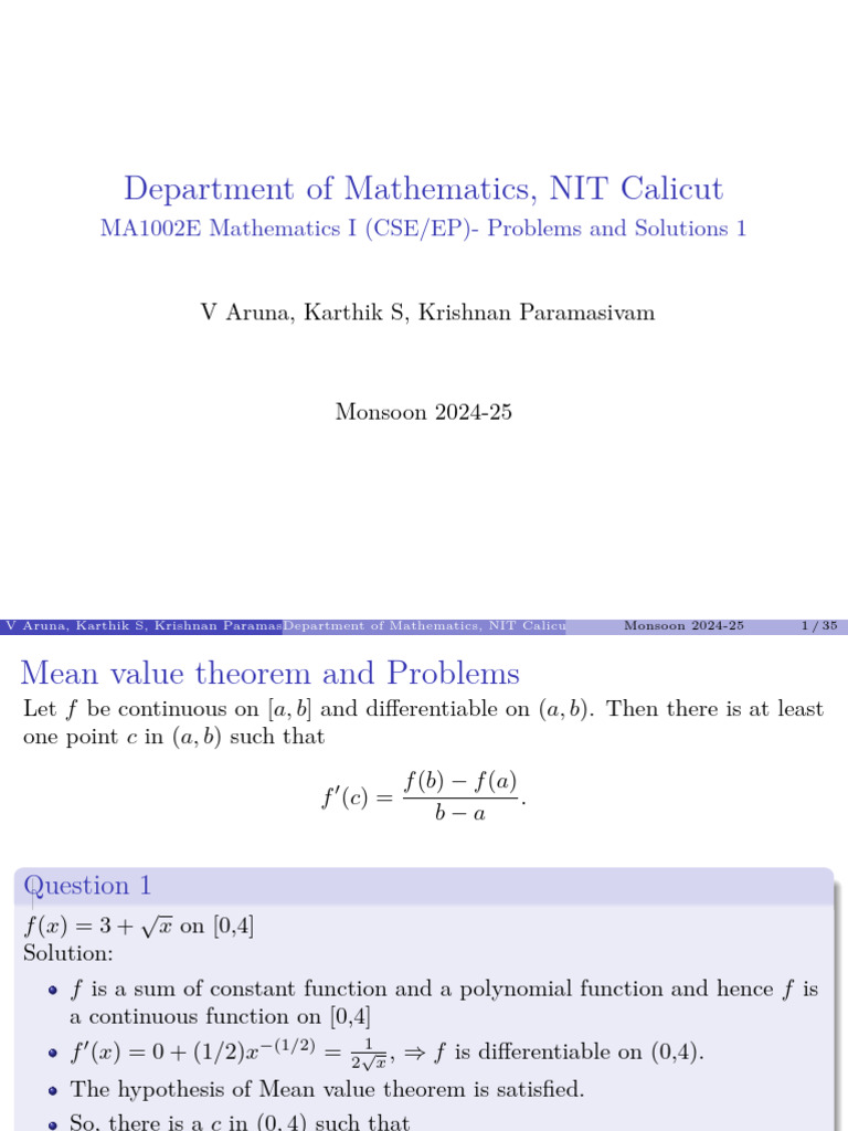 MA1002E - Solved Problems | PDF