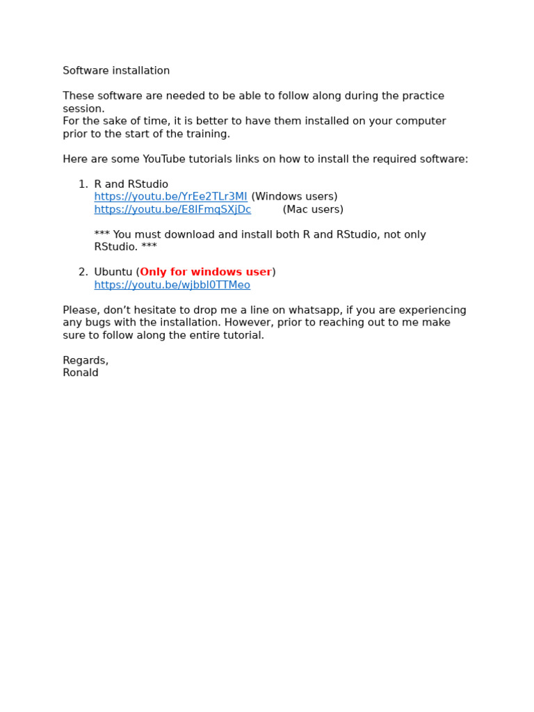 Software Installation | PDF