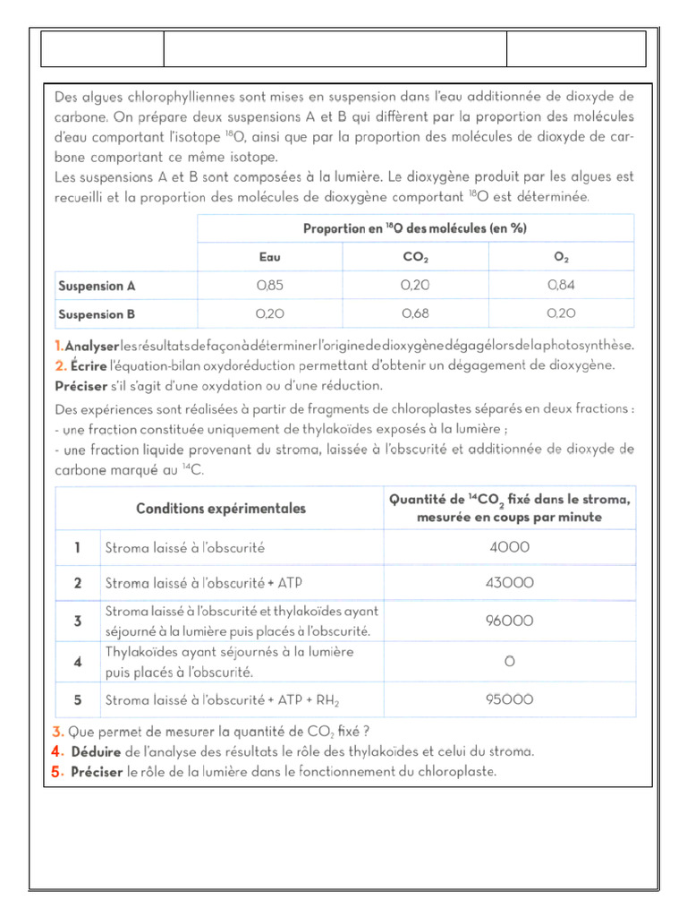 1bac Devoir SVT | PDF