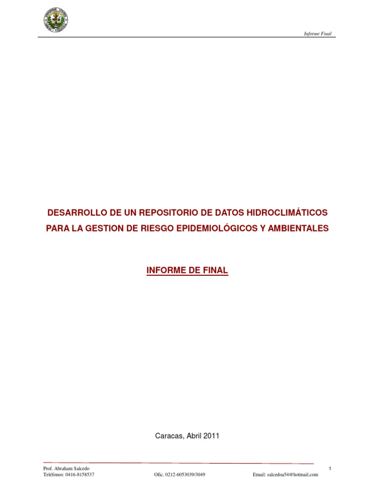 Informe Repositorio HidMET UCV | PDF
