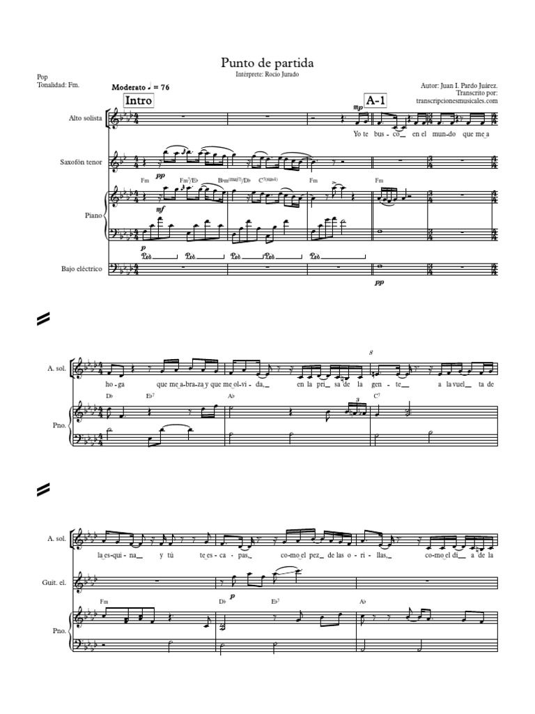 Punto de Partida Partitura Hoja1 | PDF