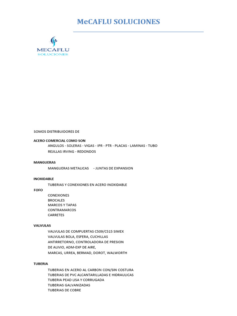 Catalogo Mecaflu | PDF