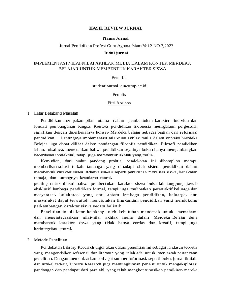 Cara Mereview Jurnal Dengan Cepat | PDF