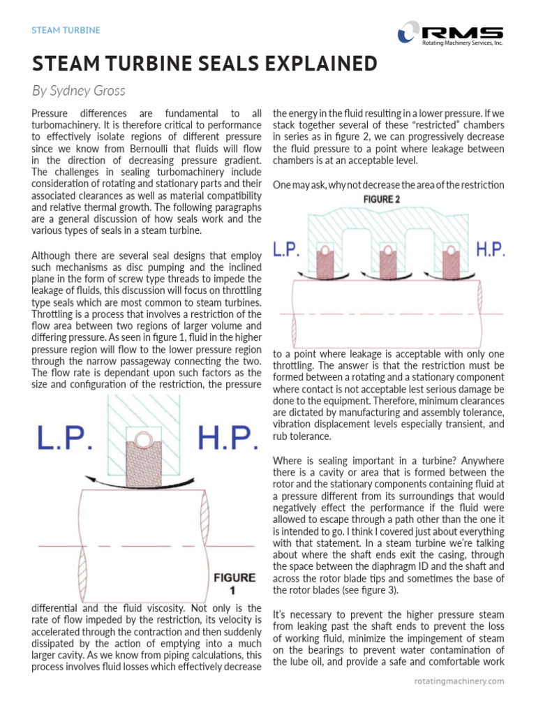 Steam Turbine Seals Explained | PDF