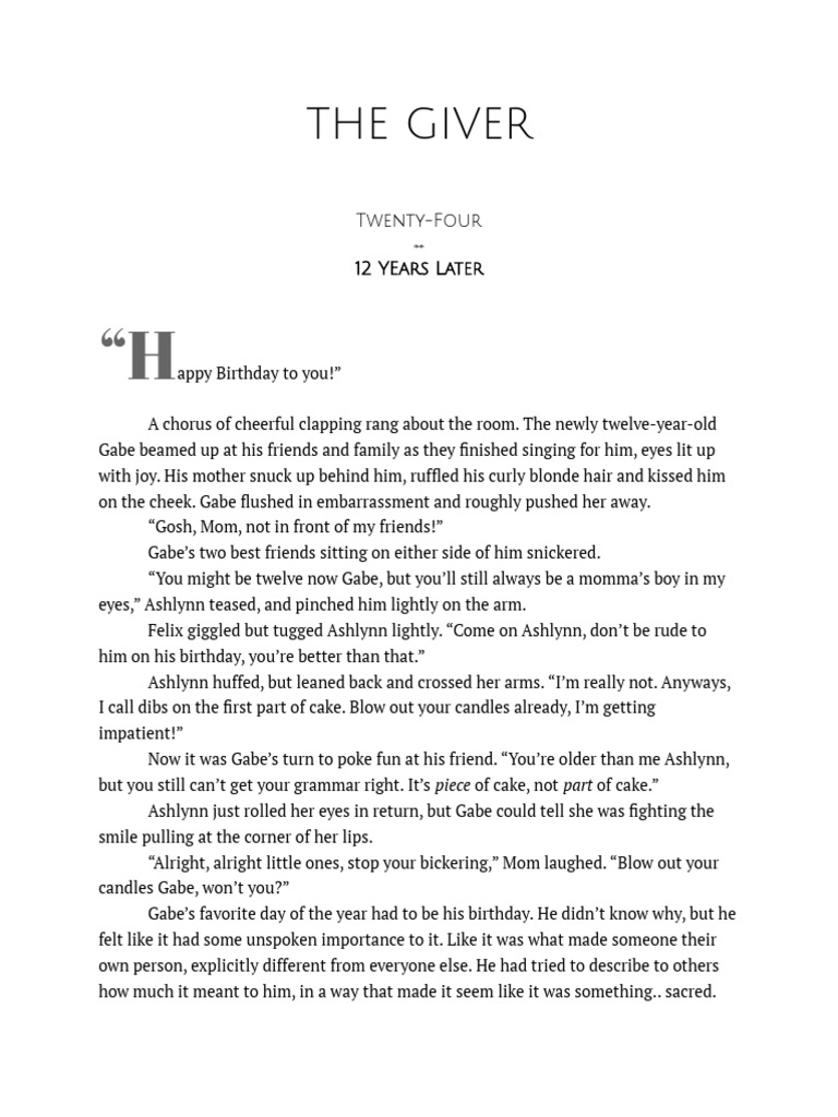 Giver Chapter 24 Brooke-1 | PDF