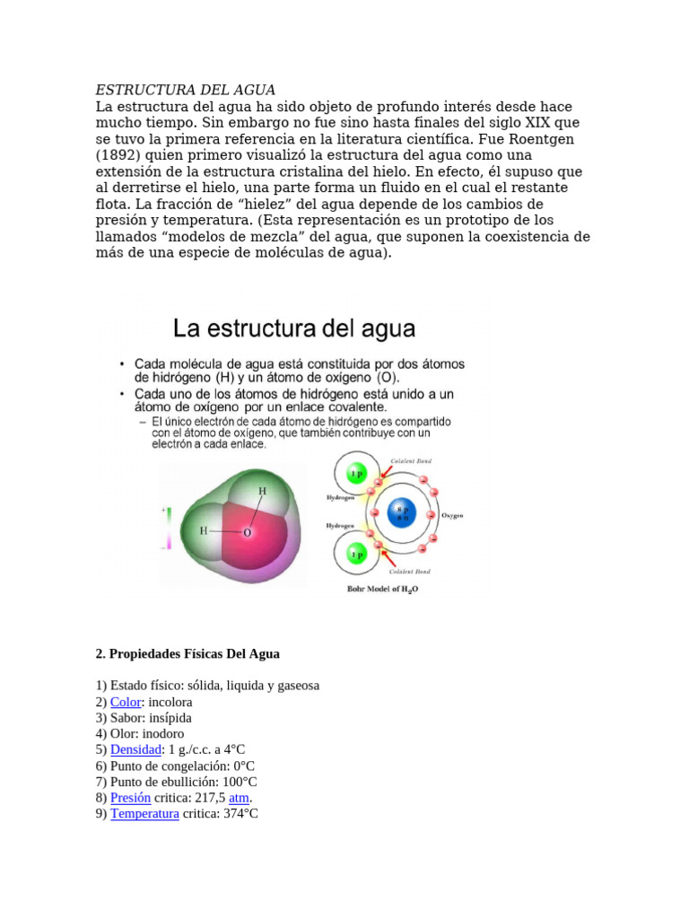 Estructura Del Agua | PDF