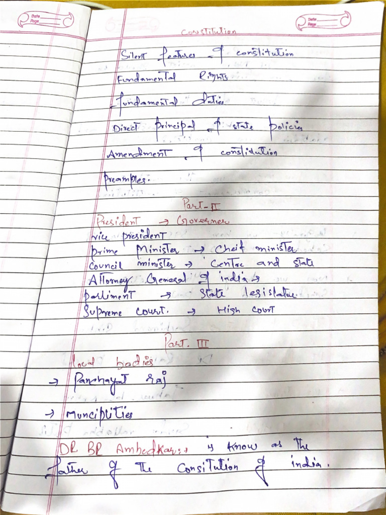 Polity Notes Hand Written Lect 2 | PDF