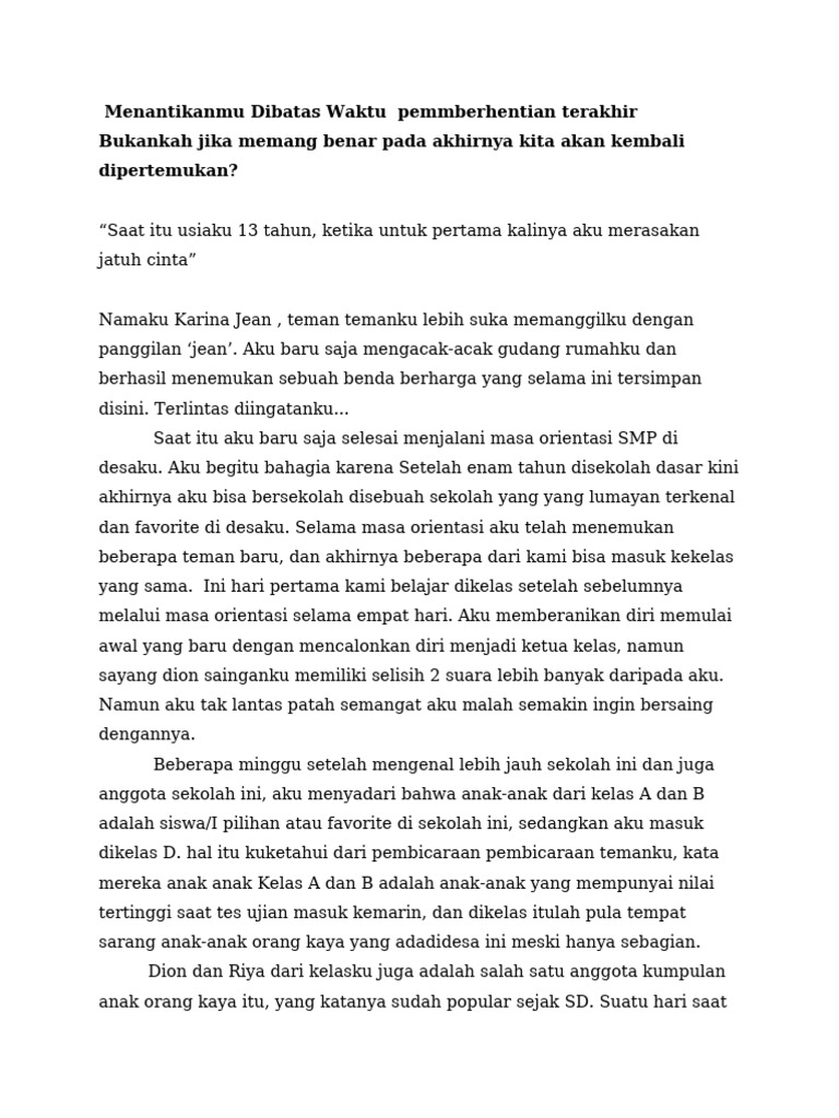 36 Menantikanmu Dibatas Waktu Ini Ceritaku Mana Ceritamu | PDF