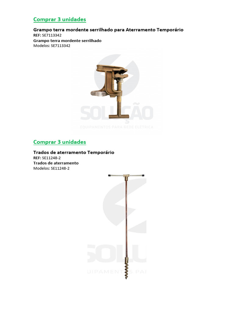 Grampo e Trado de Aterramento | PDF