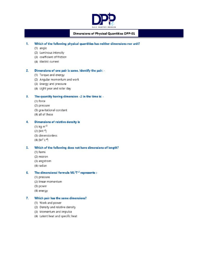DPP On Chapter - 1 | PDF
