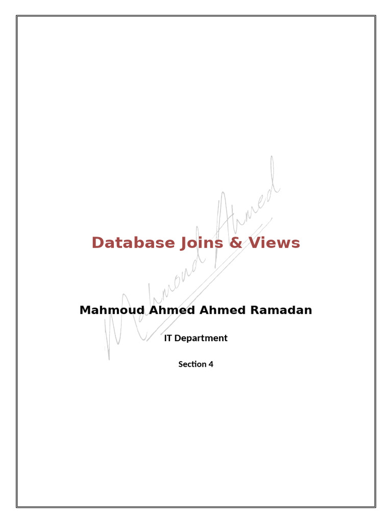 Database Joins | PDF