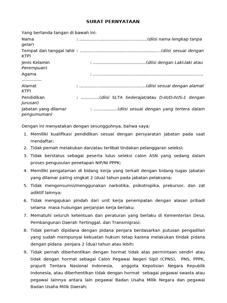 Lampiran Iii - Surat Pernyataan | PDF