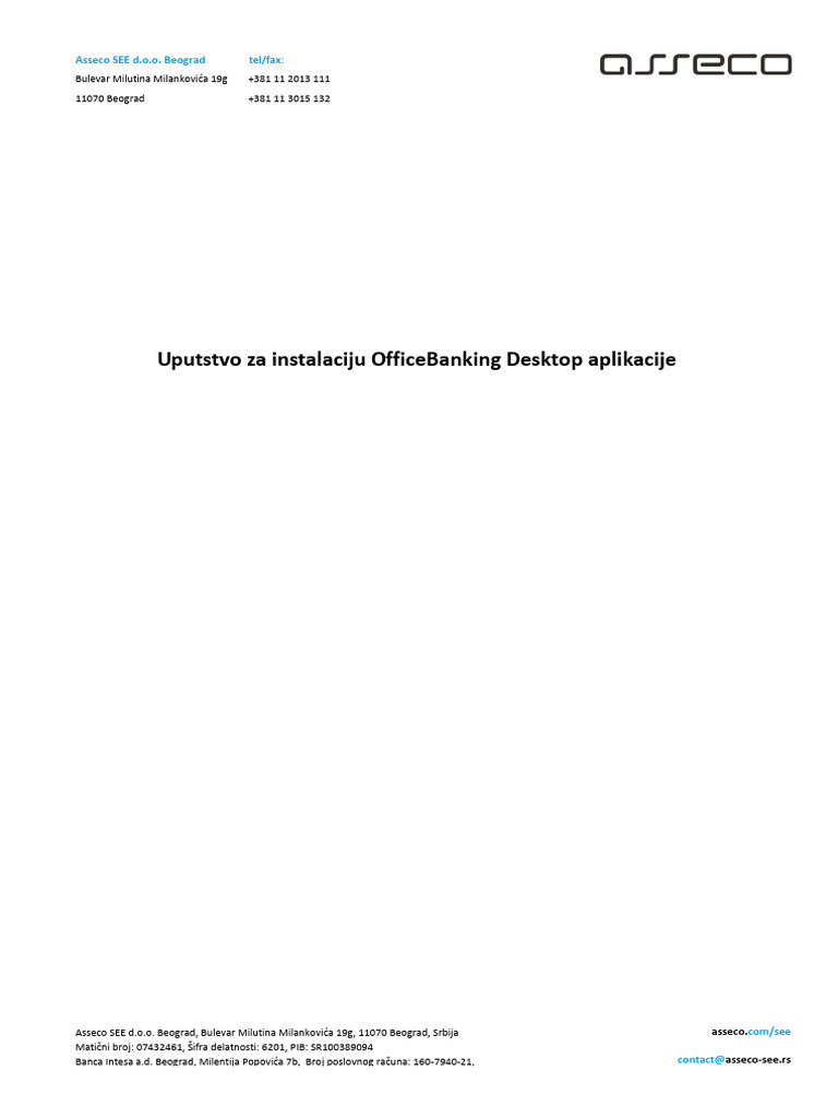 Uputstvo Za Instalaciju OfficeBanking Desktop Aplikacije | PDF
