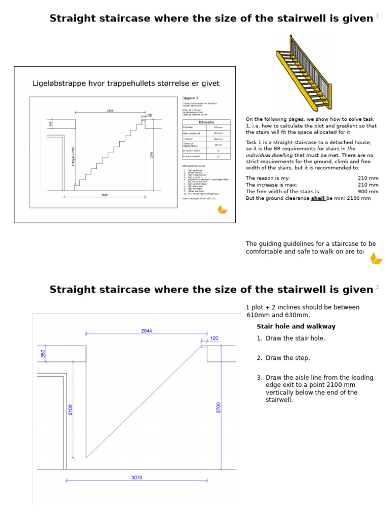 Straight Staircase Where The Size of The Stairwell Is Given | PDF