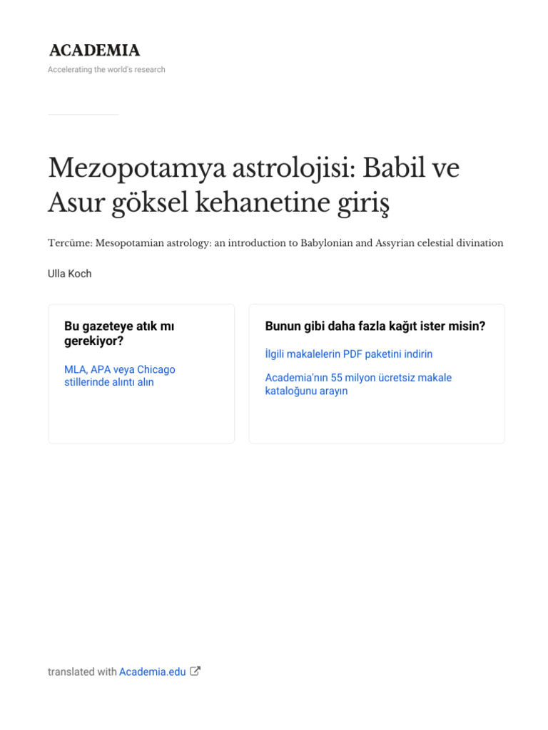 Mesopotamian Astrology an Introduction to Babylonian and Assyrian ...
