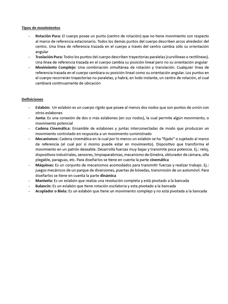 Resumen 1p Mecanismos | PDF