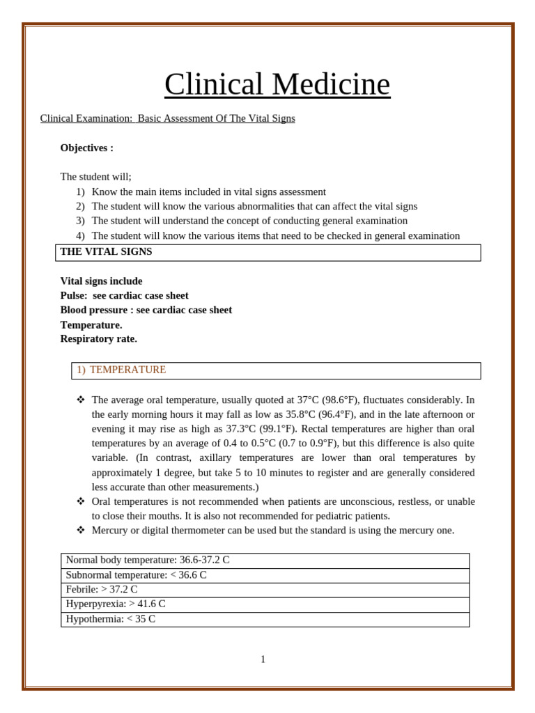 Introduction To Internal Medicine. Clinical. 2024-2025 | PDF