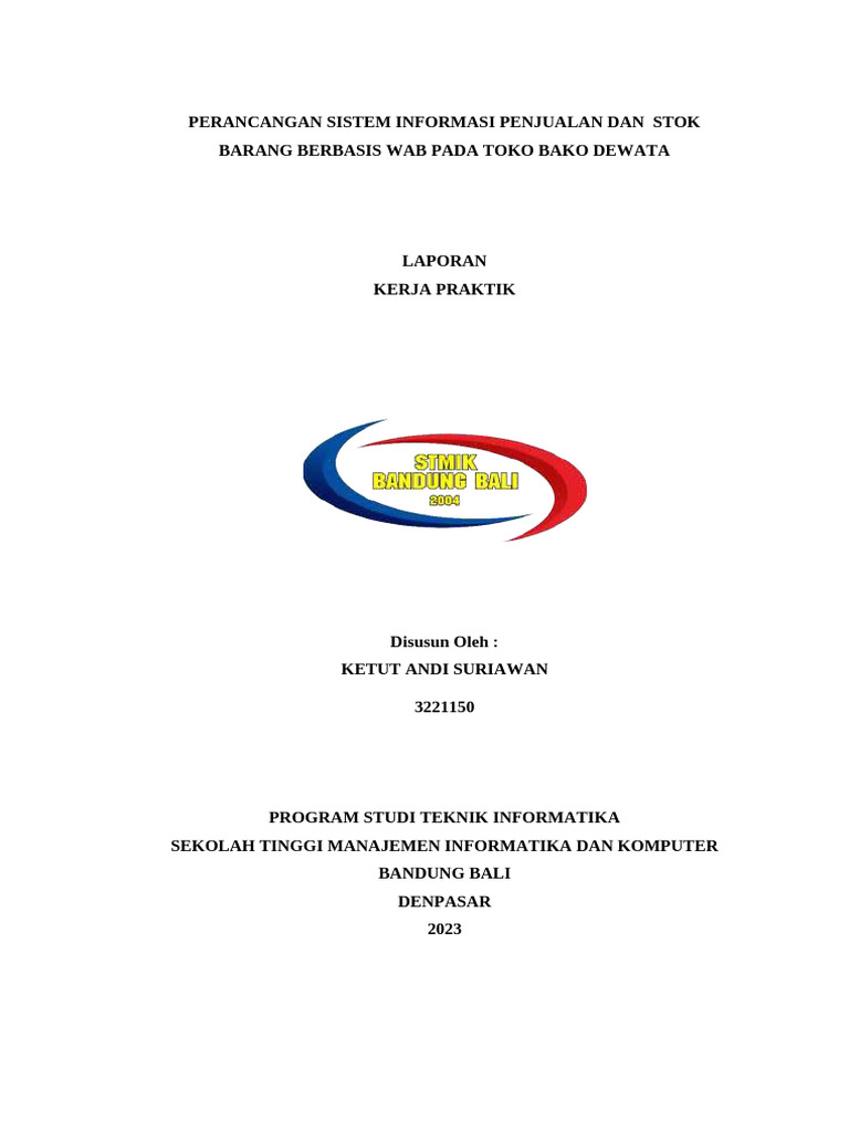 Laporan kerja praktek_Ayu Sri Utami | PDF