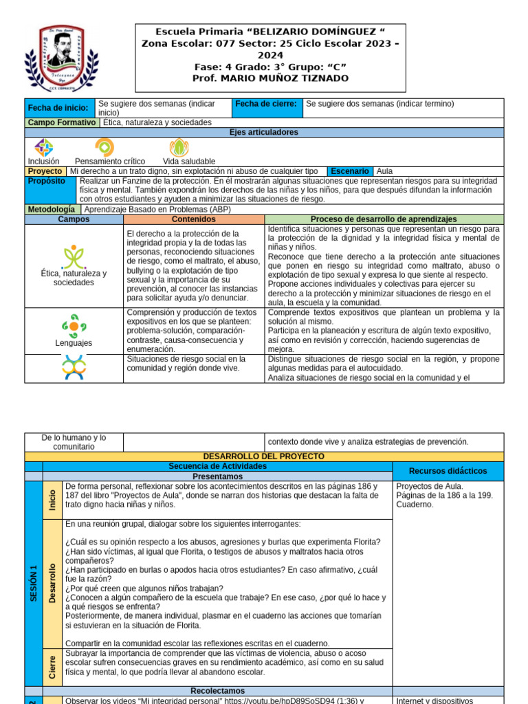 Proyecto 5 - Mi Derecho A Un Trato Digno Sin Explotación Ni Abuso de ...