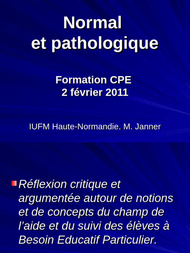 Normal Et Pathologique Diaporama Cpe | PDF