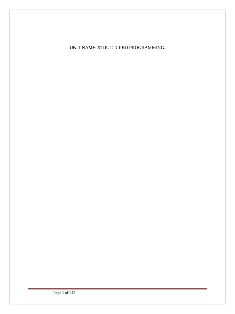 Structured Programming C Dip | PDF