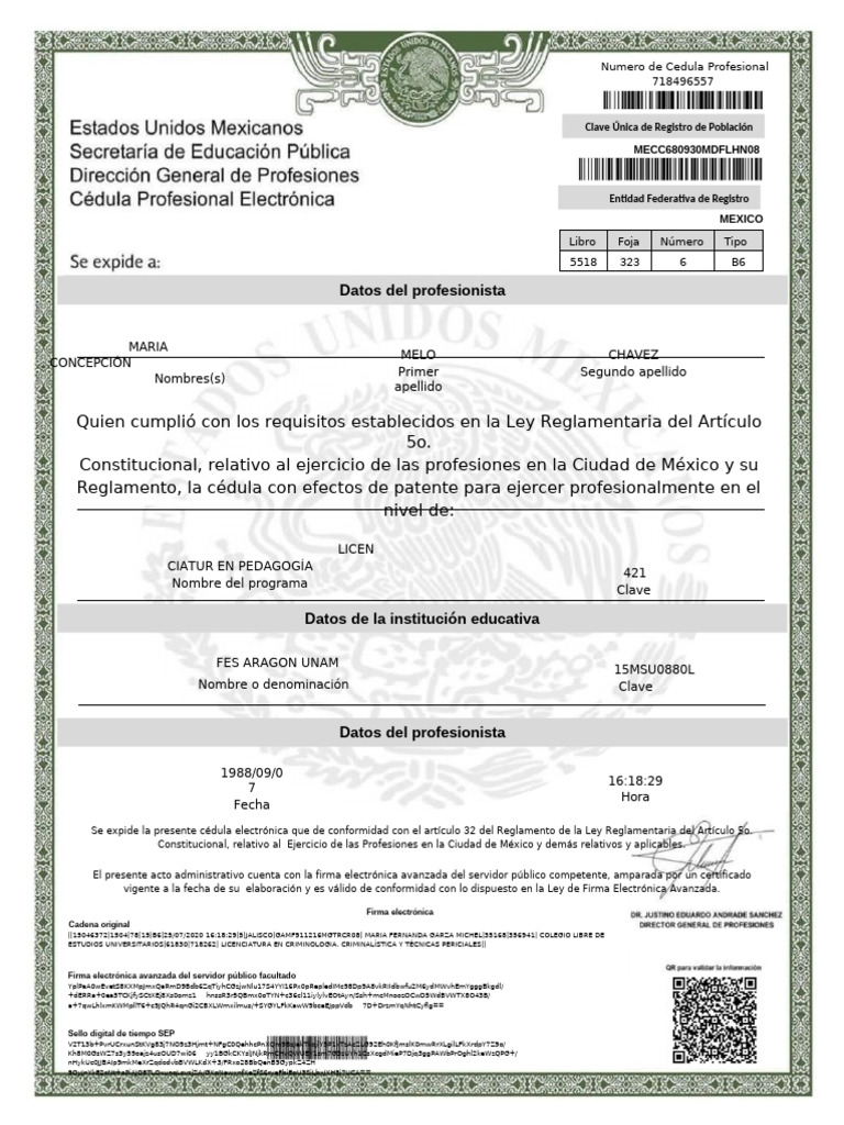 Cedula Maria Con | PDF