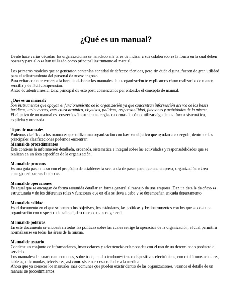 QUE ES UN MANUAL- | PDF