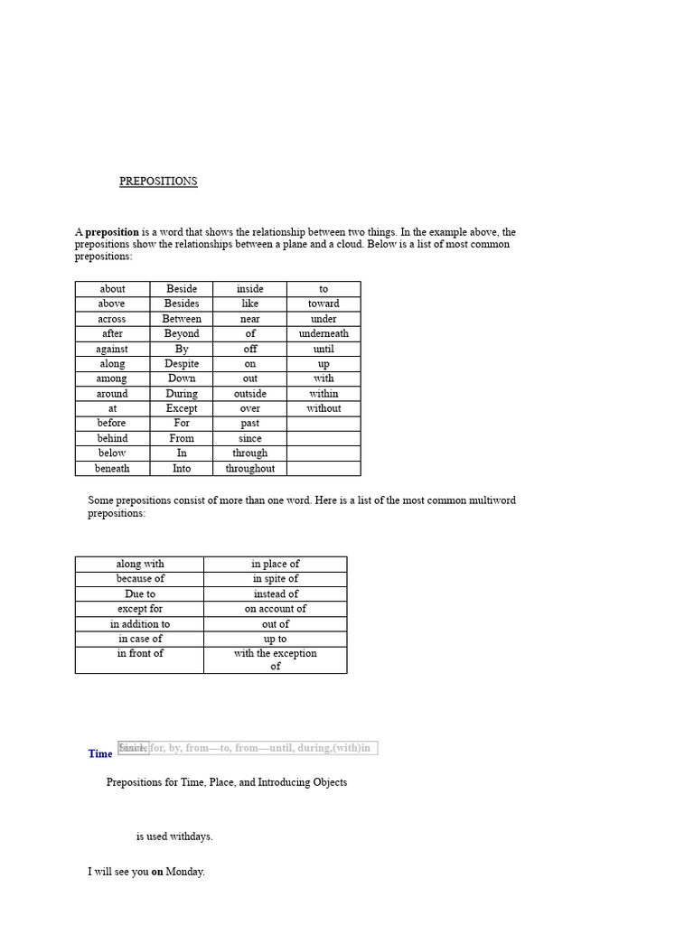 Prepositions Exp (8601) | PDF