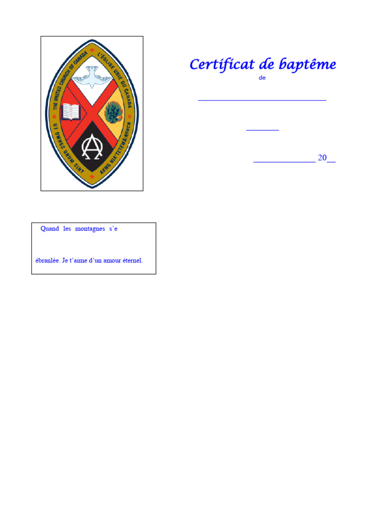 Ressources Certificat de Bapteme | PDF