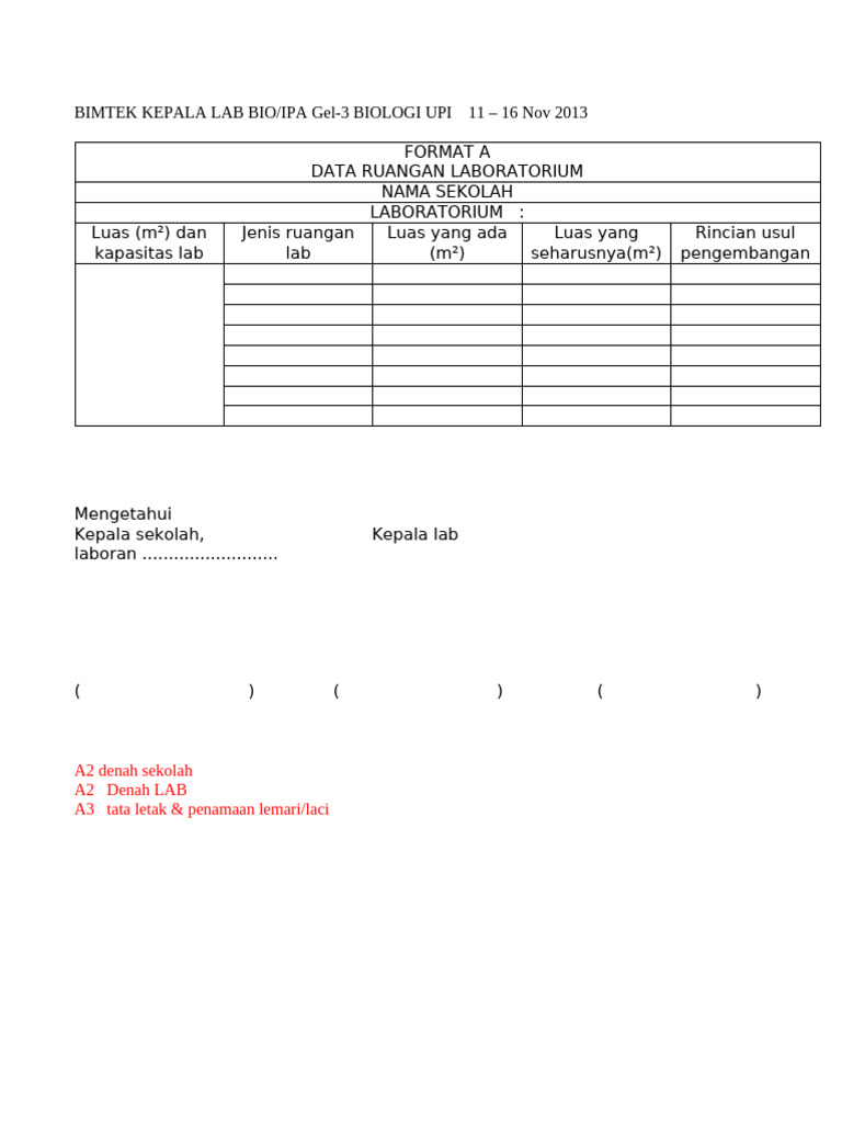 01 Format-Administrasi-Laboratorium | PDF
