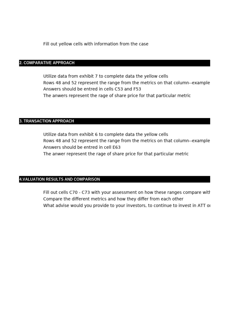 Week3-ATT Valuation Class Worksheet | PDF