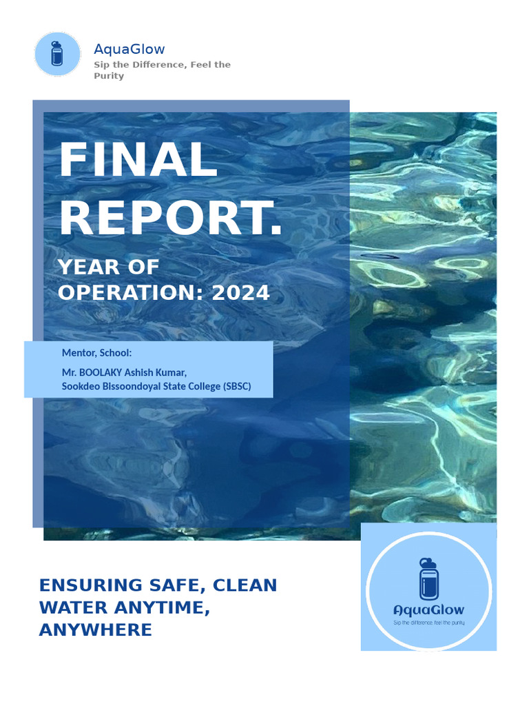 AquaGlow Final Report 2024 | PDF | Water Purification | Business