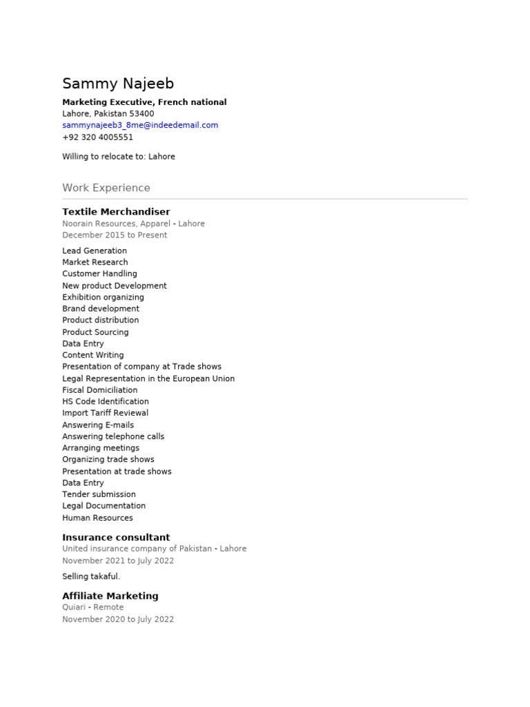 Resume Sammy Najeeb | PDF