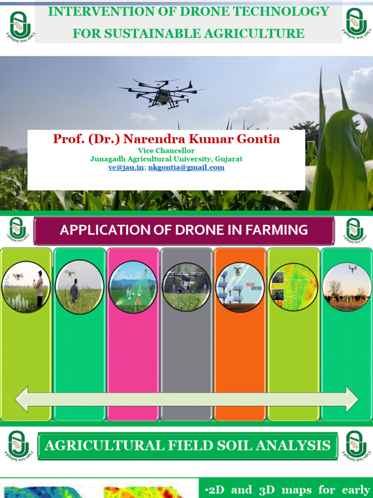 Session 2 - 3 Revised DR N K Gontia VC JAU Drone | PDF | Unmanned Aerial Vehicle | Agriculture