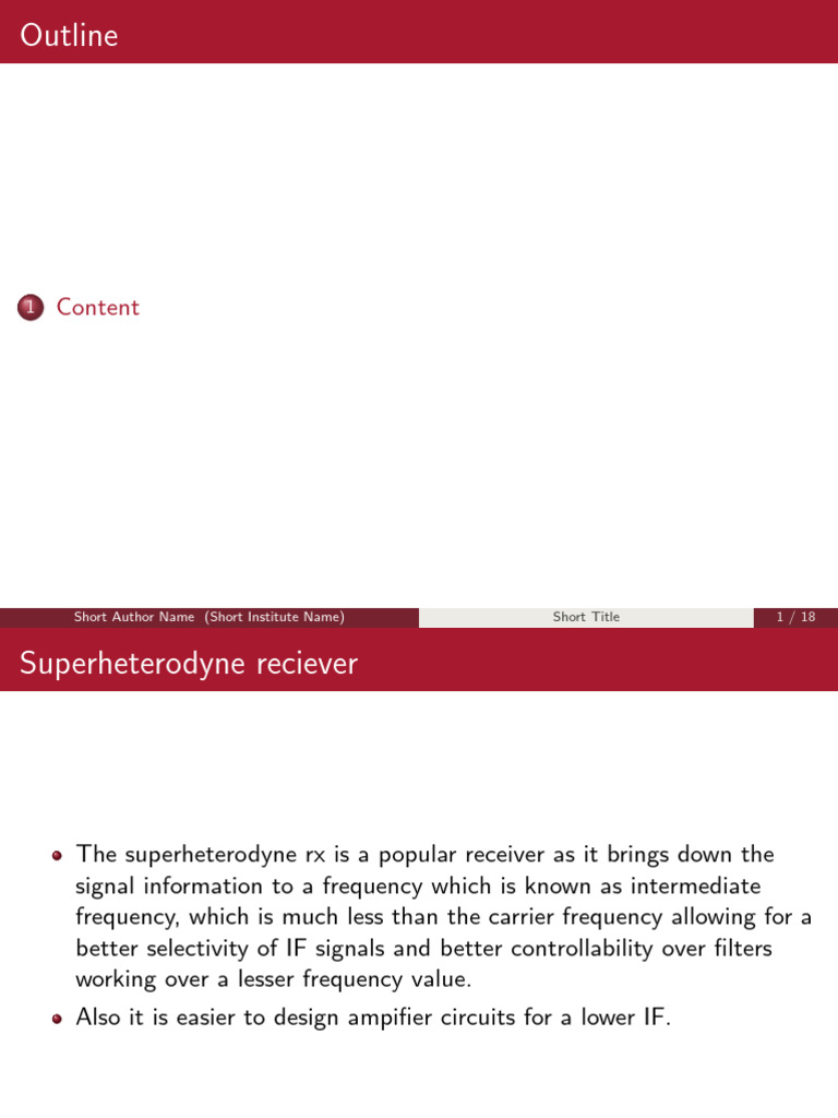 Superheterodyne RX | PDF