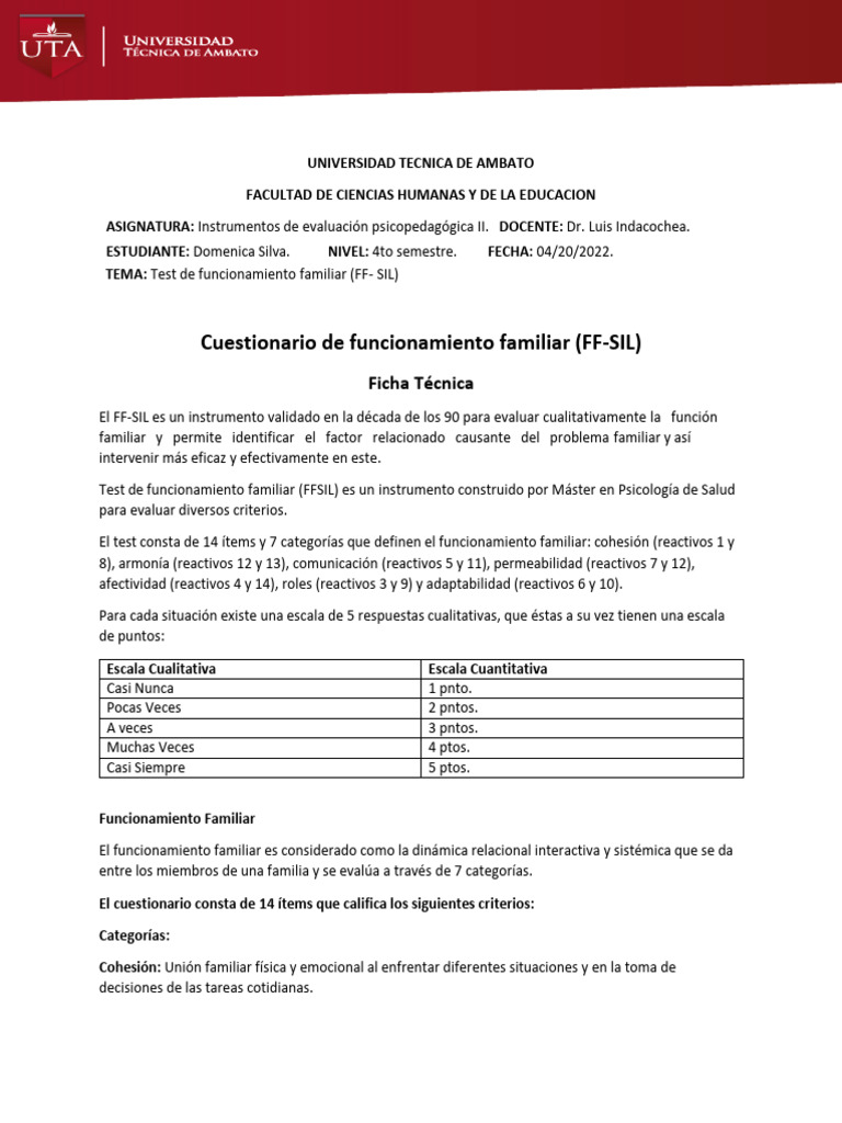 Test FF-Sil Ficha Tecnica | PDF