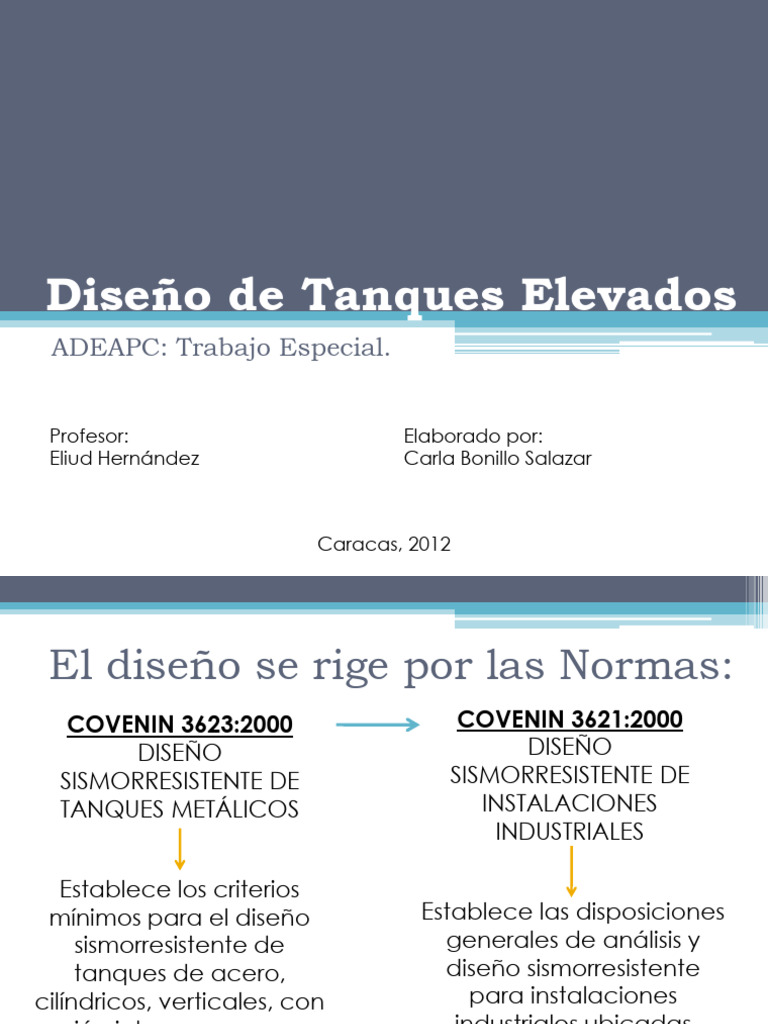 UCV - Diseño de Tanques Elevados - Carla Bonillo | PDF