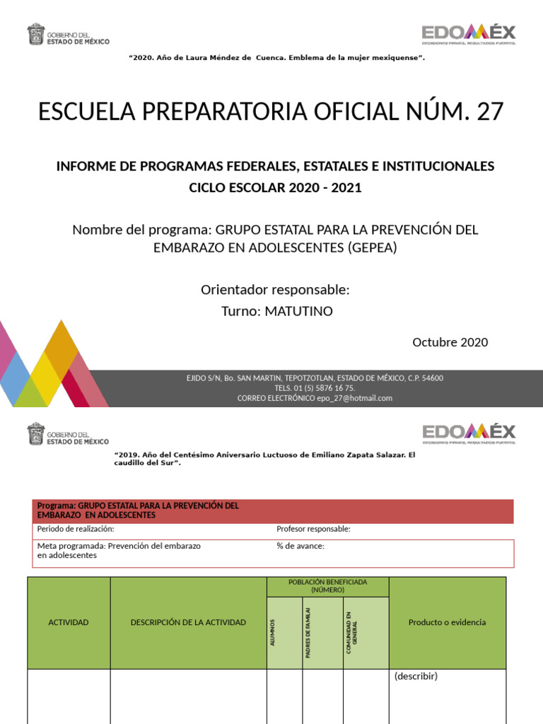 Formato de Informes de Programas | PDF